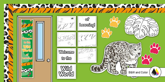 Wild About Learning Theme Door Decorating Pack - Twinkl