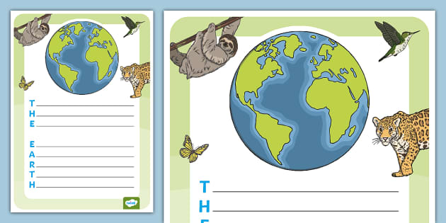 Earth Acrostic Poem Template (teacher made) - Twinkl