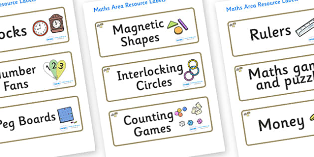 Pebble Themed Editable Maths Area Resource Labels - Twinkl