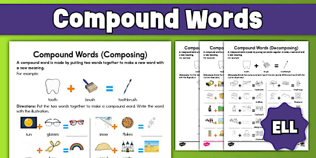 Compound Words Practice Pages for ELL