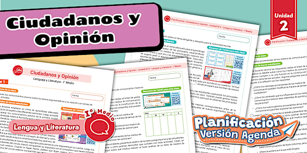 Planificación Versión Agenda: Ciudadanos y Opinión - I° Medio - Unidad ...