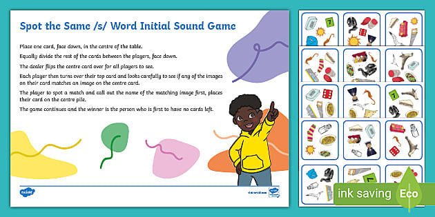 Spot the Same /S/ Word Initial Sound Game (teacher made)