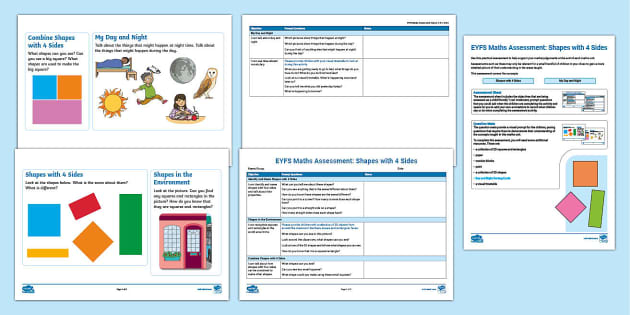 EYFS Maths Assessment: White Rose Maths Shapes with 4 Sides EYFS Maths Assessment: White Rose Maths Shapes with 4 Sides