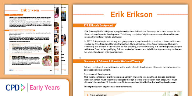 Erik Erikson | Handout | CPD - Twinkl