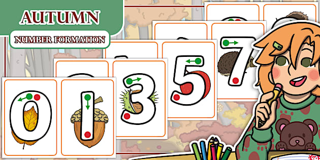👉 Autumn Number Formation Cards - Twinkl - KS1 - Twinkl