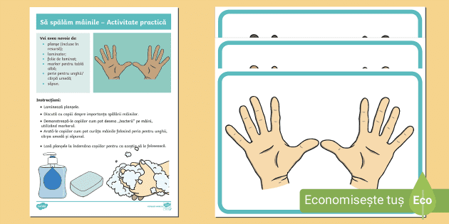Să spălăm mâinile – Activitate practică - Twinkl