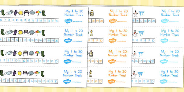 FREE! - Winter Number track 1 20 (Hecho por educadores)