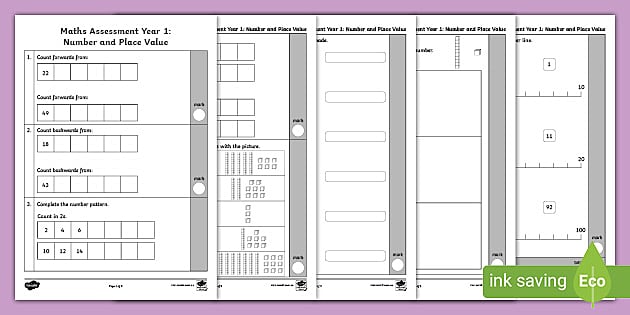 Maths Assessment Year 1: Number and Place Value