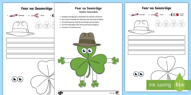 Make a Shamrock Man Activity Gaeilge (creat de profesori)