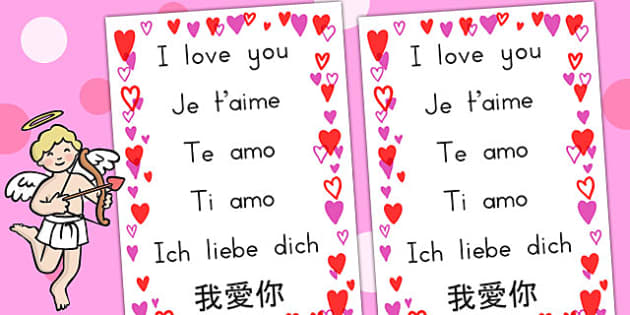 I Love You Different Languages Display Poster