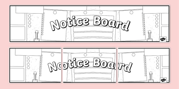 Notice Board Colouring Display Banner - Twinkl