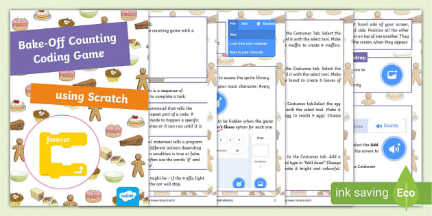 KS2 Bake-Off Counting Coding Game Using Scratch - Twinkl