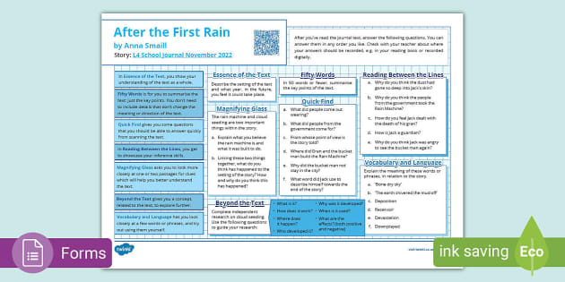 Level 4 November 2022 School Journal: After the First Rain