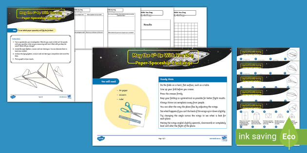May the 4th Be With You Day Paper Spaceship Challenge