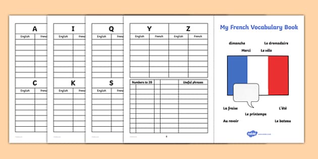 My French Vocabulary Book (teacher made)