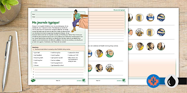 Lecture en français: Ma journée typique