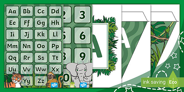 Bunting and Wall Art Pack - Jungle (Teacher-Made) - Twinkl