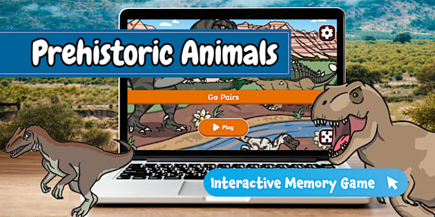Prehistoric Animals Interactive Memory Game