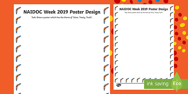 * NEW * NAIDOC Week 2019 Poster Design Worksheet