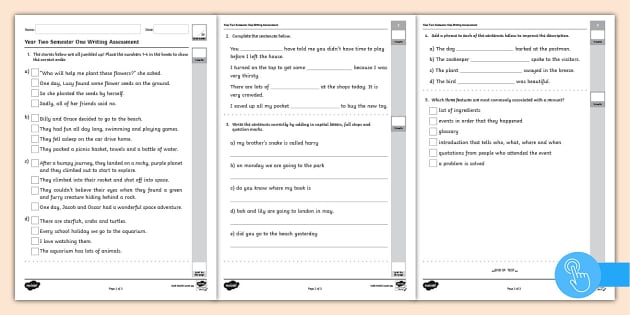 Year 2 Semester 1 Writing Assessment - Primary Education Year 2 Semester 1 Writing Assessment - Primary Education