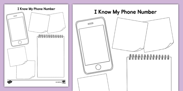 I Know My Phone Number Practice Pad Worksheet - Twinkl I Know My Phone Number Practice Pad Worksheet - Twinkl