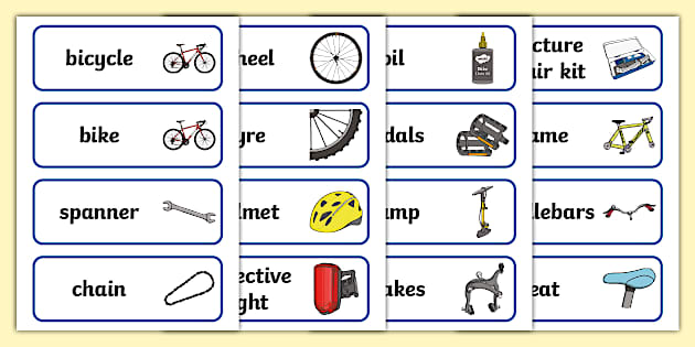 Bicycle Shop Word Cards
