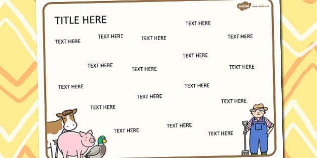 Farm Themed Editable Word Mat (teacher made) - Twinkl