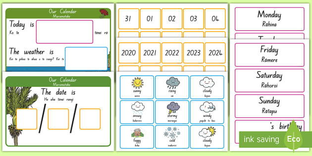 Daily Weather Māori Calendar | Teaching Resources