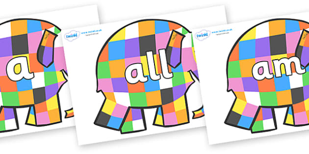 Foundation Stage 2 Keywords on Elmer to Support Teaching on Elmer