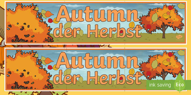 Autumn Display Banner English German Teacher Made Twinkl