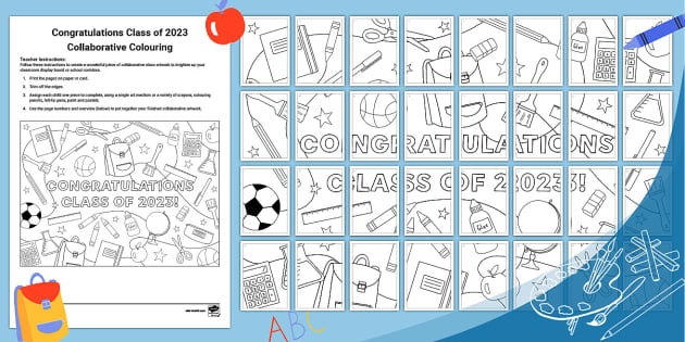 Congratulations Class 2023 Collaborative Colouring Activity