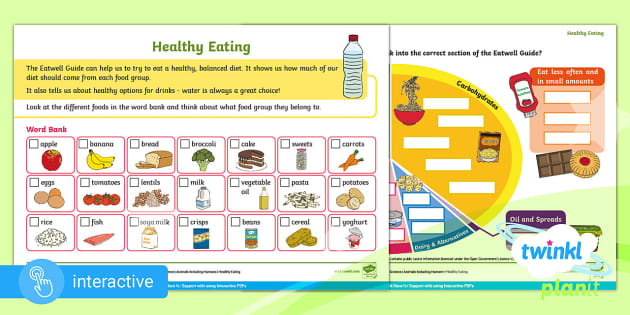 Interactive PDF: Home Learning: Science: Year 2: Healthy Eating