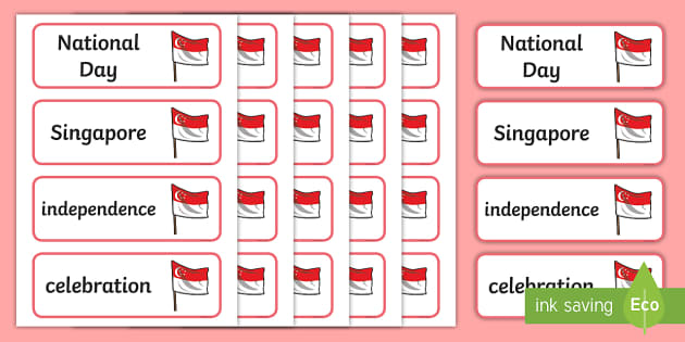 FREE! - Singapore National Day Word Cards - Twinkl