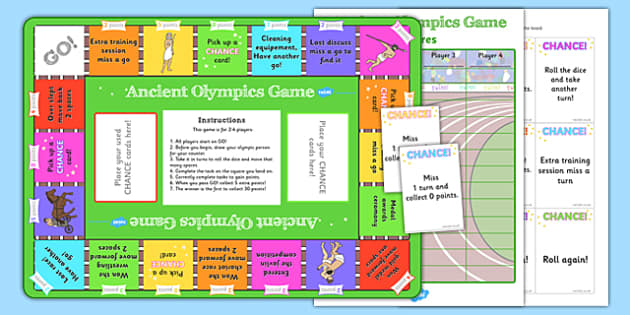 Ancient Olympics Boardgame (teacher made) - Twinkl