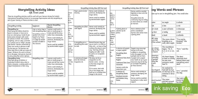 Storytelling Activity Ideas CfE First Level (teacher made) Storytelling Activity Ideas CfE First Level (teacher made)