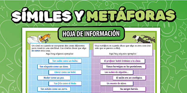 Hojas de información: Símiles y metáforas