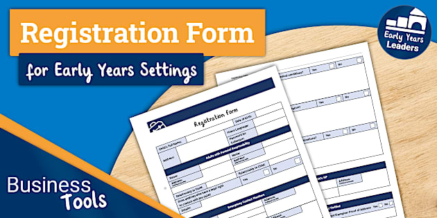 Registration Form for Early Years Settings | Twinkl