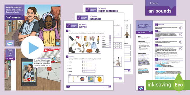 👉 French Phonics: Sound and Spelling Pack: 'an' sounds