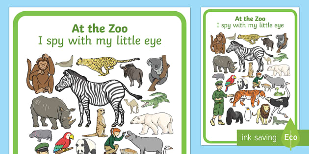 At the Zoo Themed I Spy With My Little Eye Activity - I spy