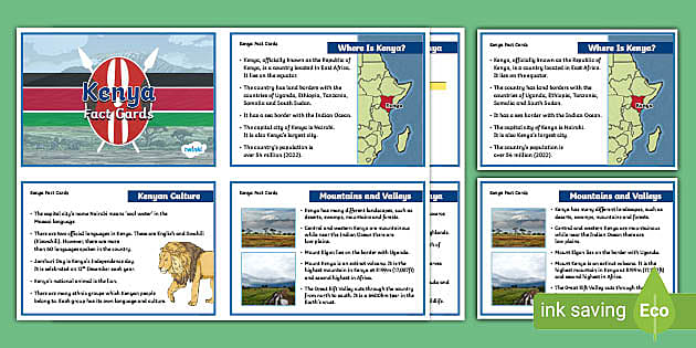 Kenya KS2 - Kenya Fact Cards - Geography Resources - Twinkl