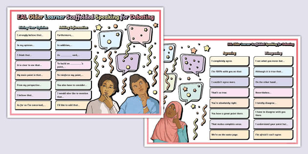 Older Learner Scaffolded Speaking for Debating Mat - Twinkl