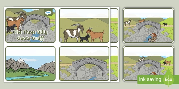The Three Billy Goats Gruff Story Sequencing (4 per A4)