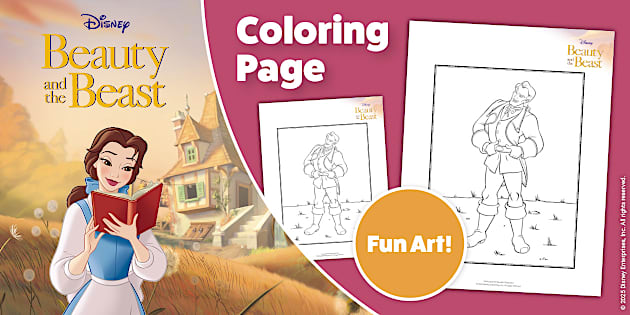 gaston beauty and the beast coloring pages