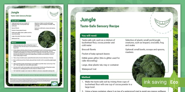 Jungle Trees Edible Sensory Recipe (teacher made) - Twinkl