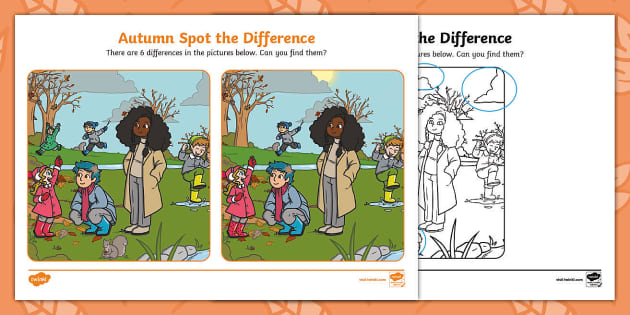Autumn Spot the Difference Activity (teacher made) - Twinkl