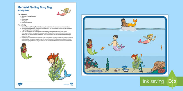 Mermaid Finding Play Mat Busy Bag Resource Pack for Parents