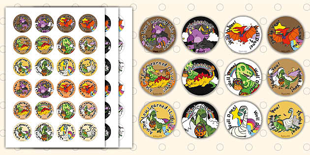 Halloween Dinosaurs | Reward Stickers | Neutral Colours
