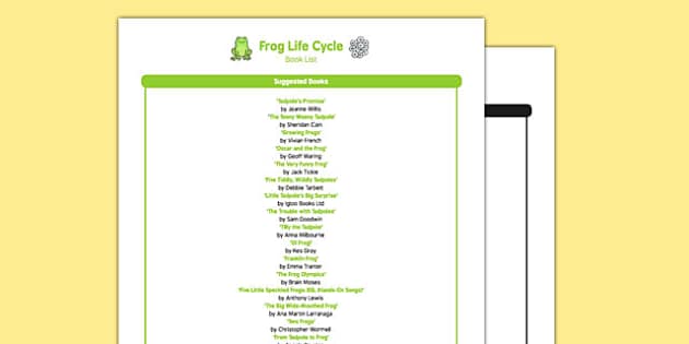 Frog Life Cycle Book List - Twinkl