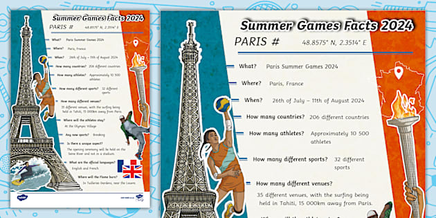 Paris Summer Games 2024: Fact File (l'enseignant a fait)