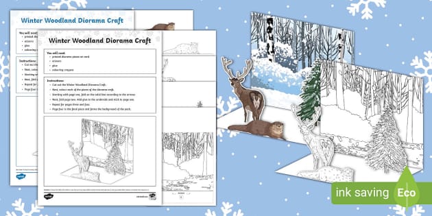 Winter Woodland Diorama Craft (teacher made) - Twinkl